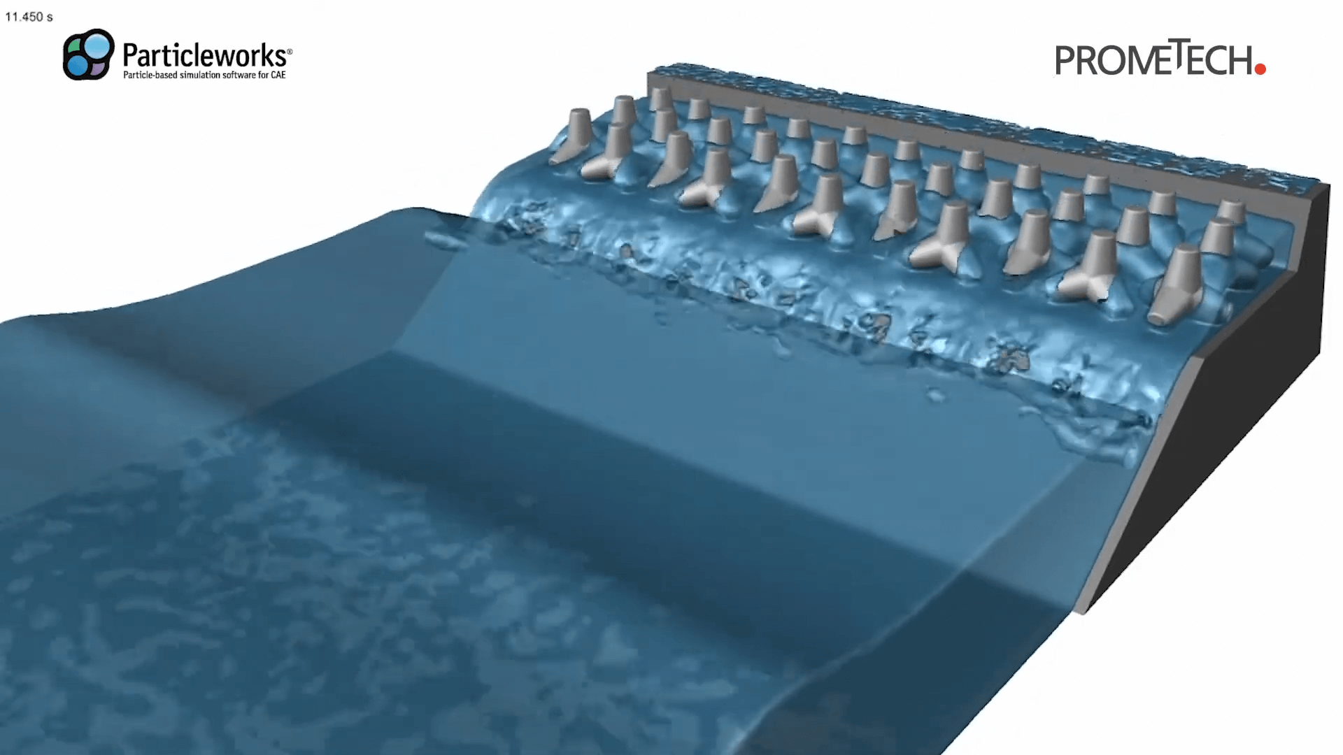 Tsunami-induced tetrapot behavior analysis Particleworks×RecurDyn coupling | Particleworks ...