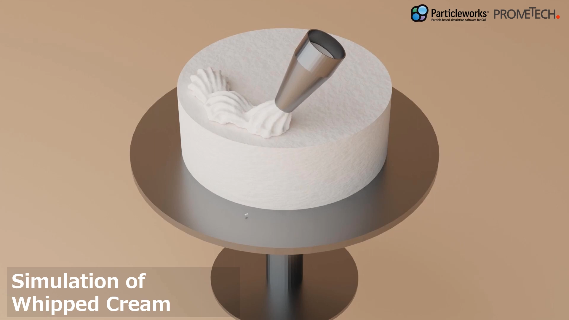 Simulation of whipped cream | Particleworks Product Site